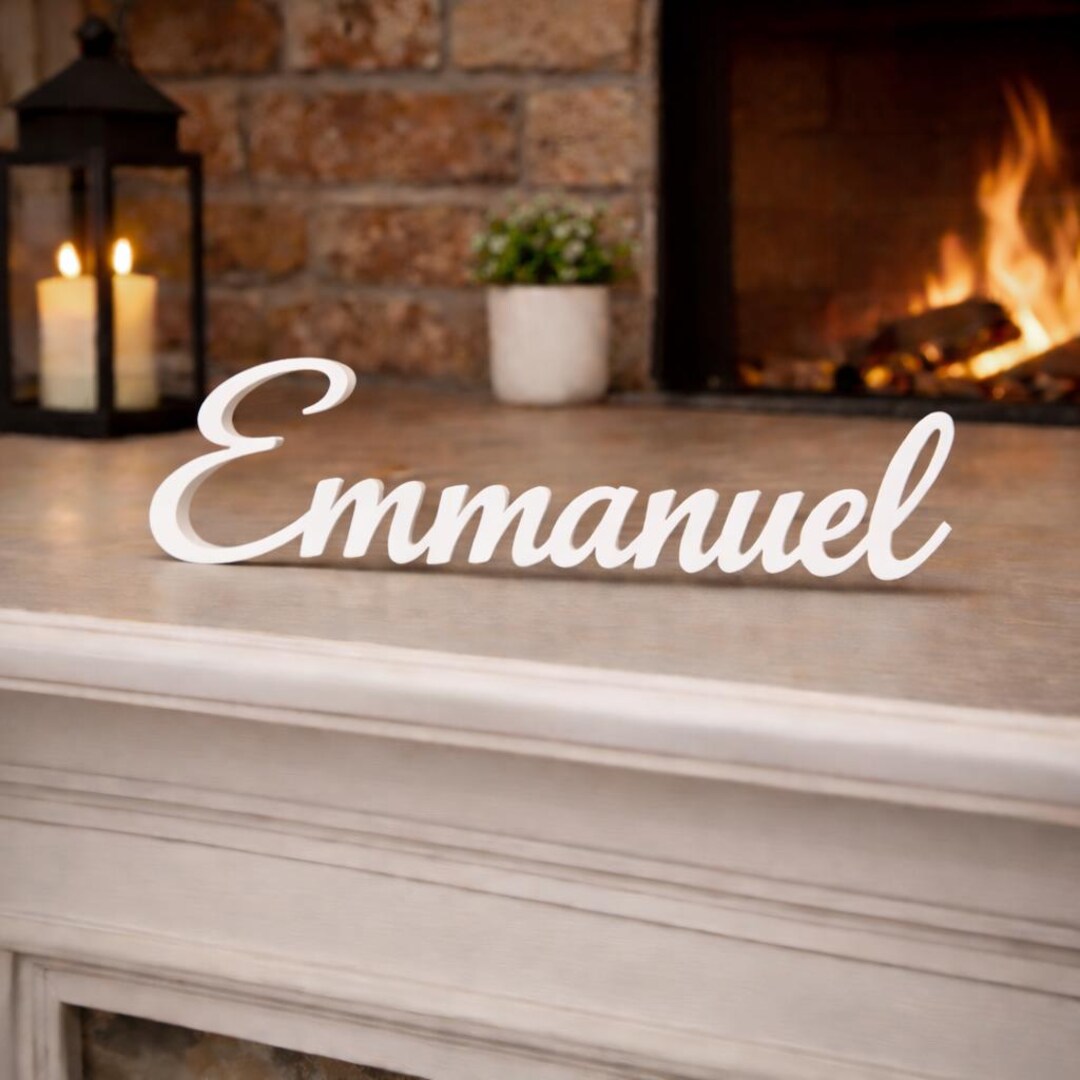 Emmanuel Freestanding Sign Decor | Christian Word Sign | Faith Home ...
