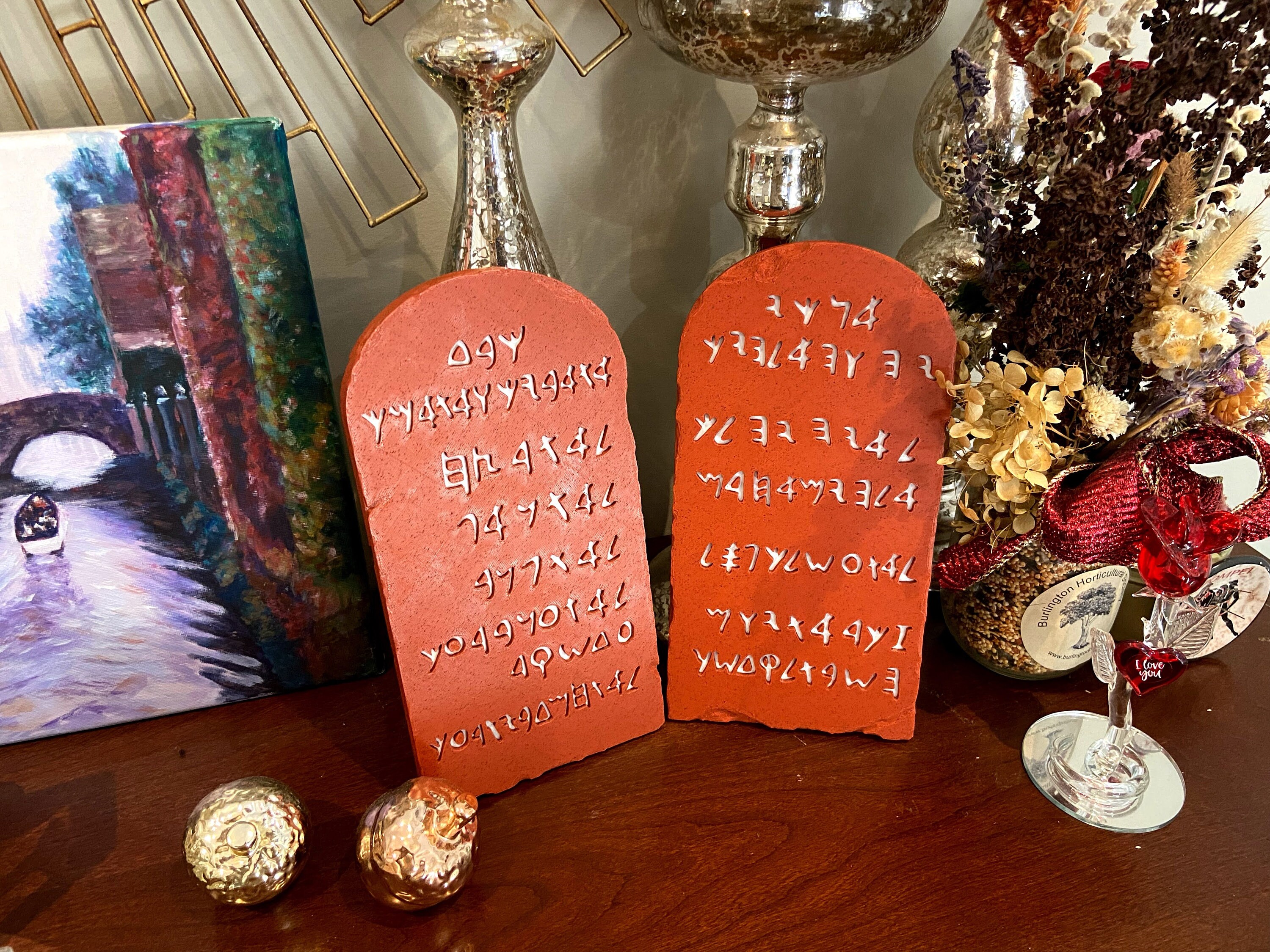 10 Commandments, Hebrew, Paleo Hebrew, Wall Art, Table Display - Etsy