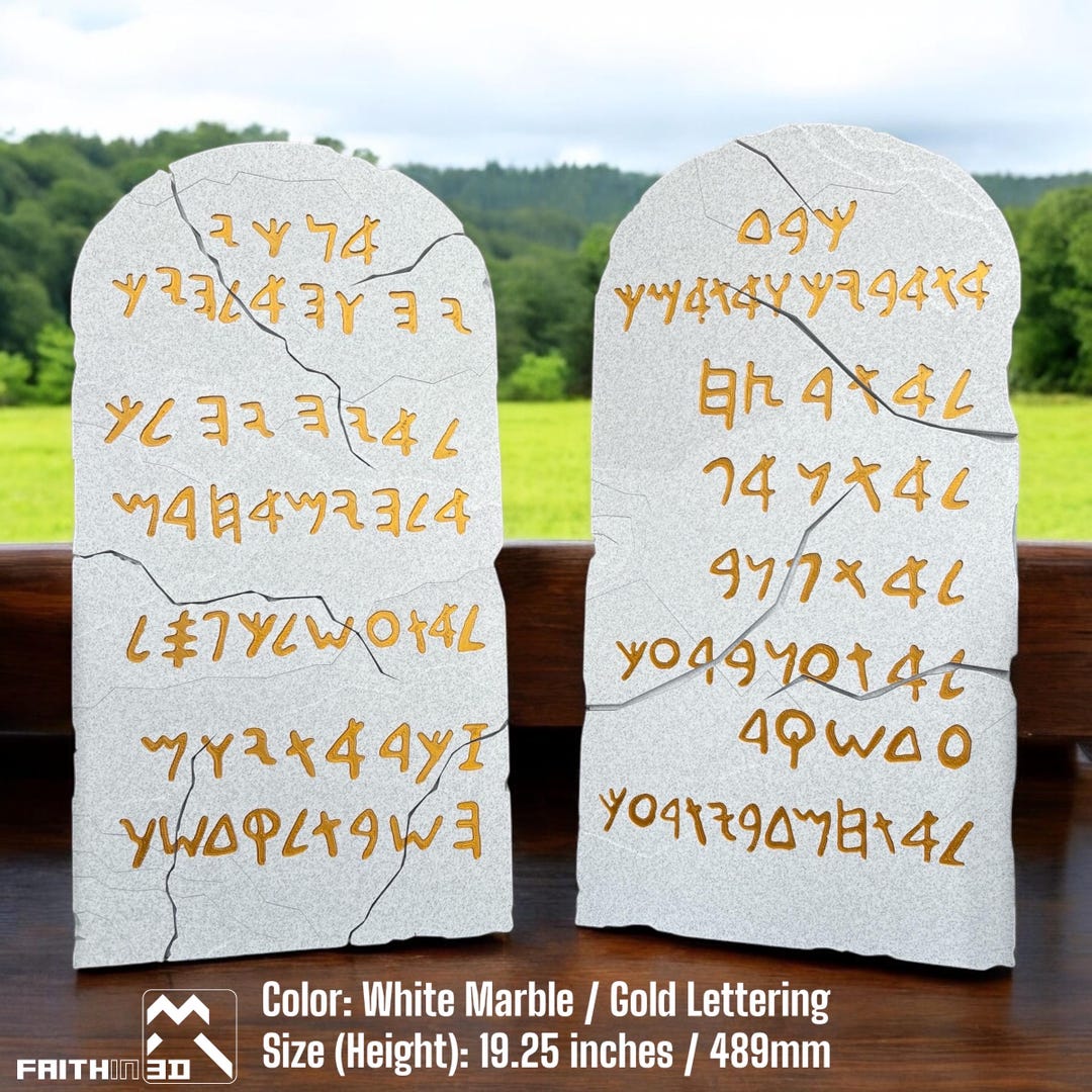 Ten Commandments Tablets: Paleo Hebrew & English, Stone-look, 19.25" - Etsy