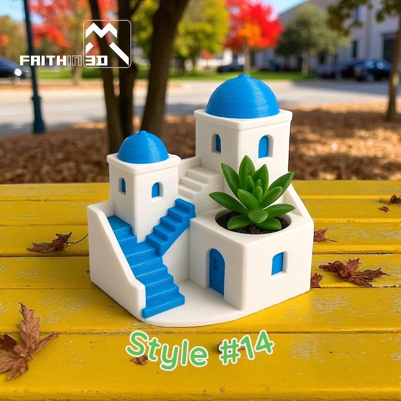 Santorini House Planter: Greek-style 3D Art Home Decor,christmas Gift ...