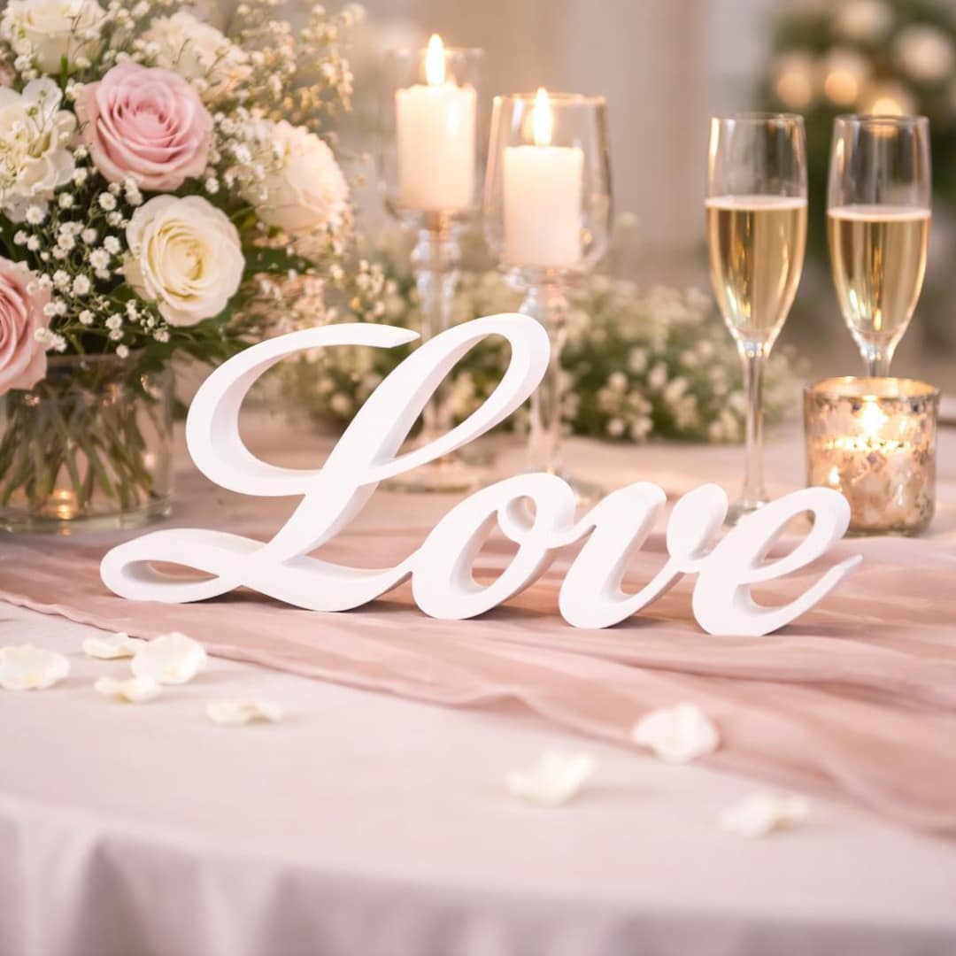 Freestanding Love Sign | Script Word Decor, Romantic Gift - Etsy
