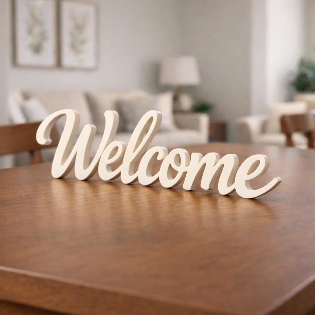 Freestanding Welcome Sign | Modern Home & Office Decor | Tabletop ...