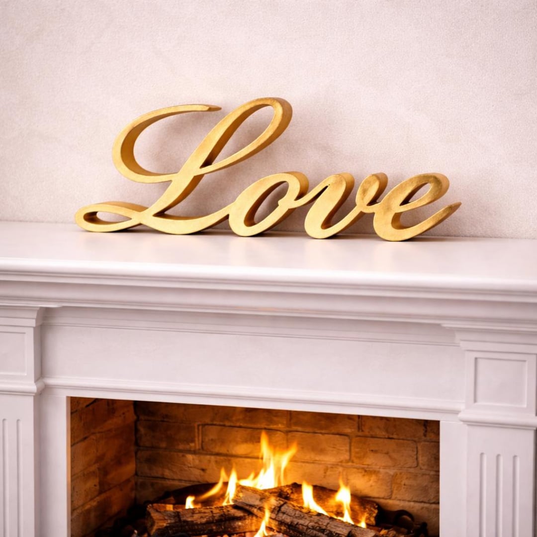 Freestanding Love Sign | Script Word Decor, Romantic Gift - Etsy