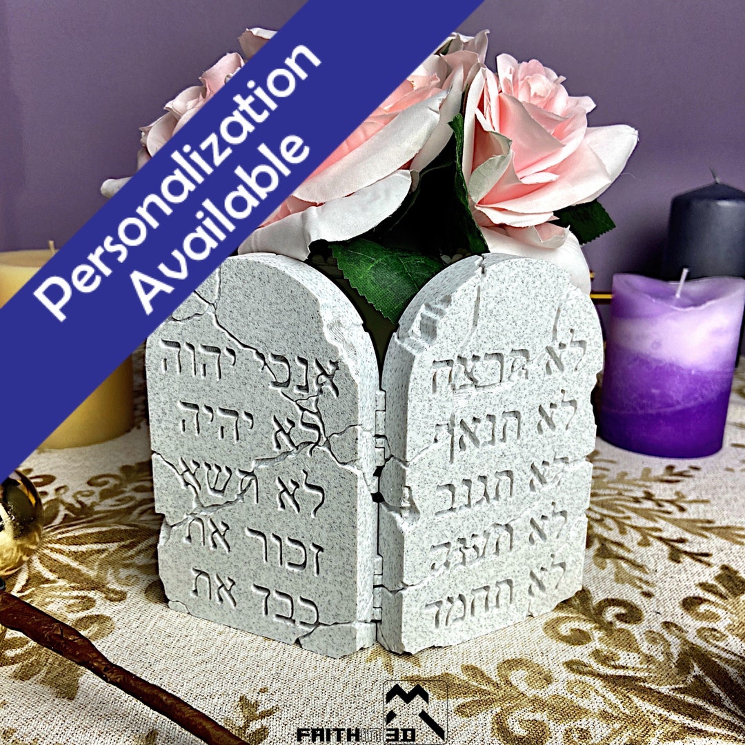 Ten Commandments Hebrew Case - Box - Hinged - Etsy