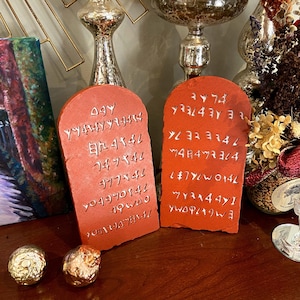 Ten Commandments Tablets Plaques, Hebrew, Paleo Hebrew, Wall Art, Table ...