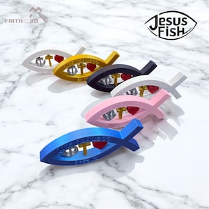 Jesus Fish Decor – Ichthus With Detachable Cross, Anchor, Heart – Faith ...