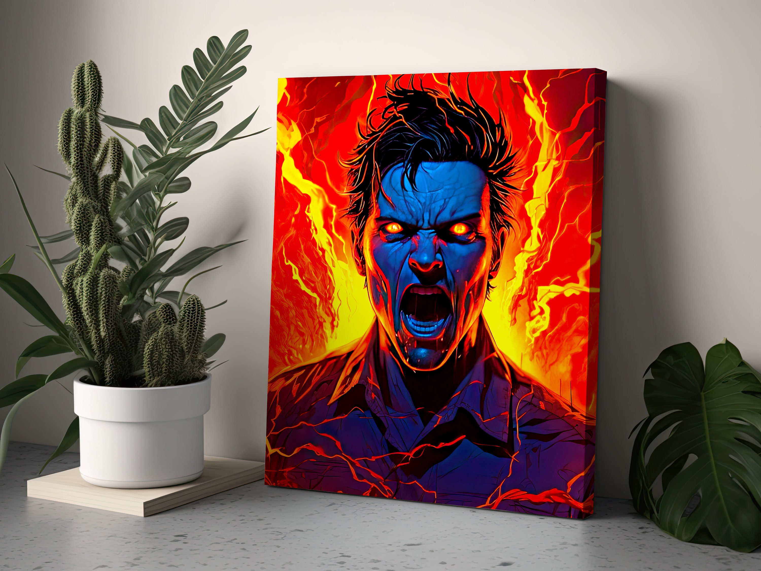 Enigmatic Red Psychedelic Zombie Print Wall Decor Digital PRINTABLE ...