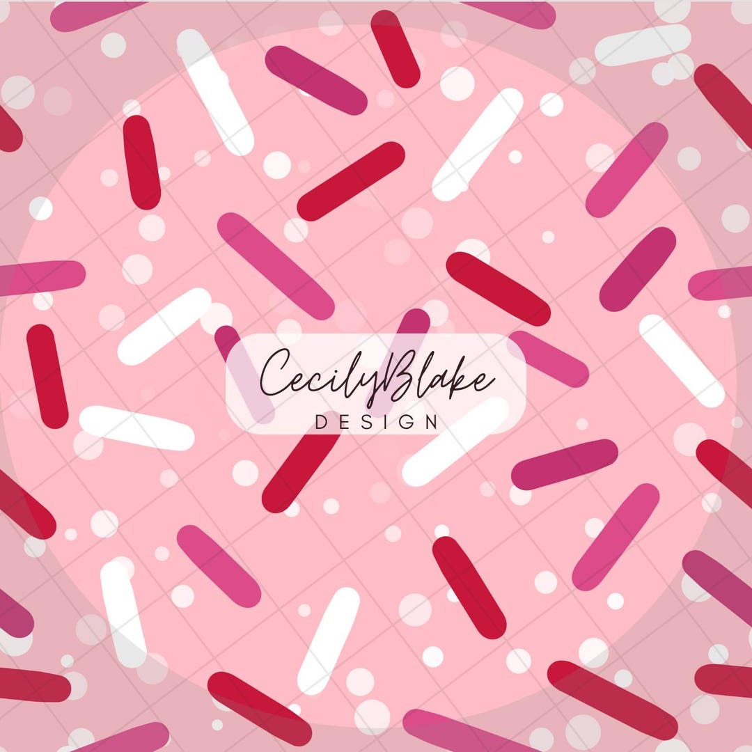 Pink and Red Sprinkles Valentine’s Day Digital Download Hand-drawn 10 ...