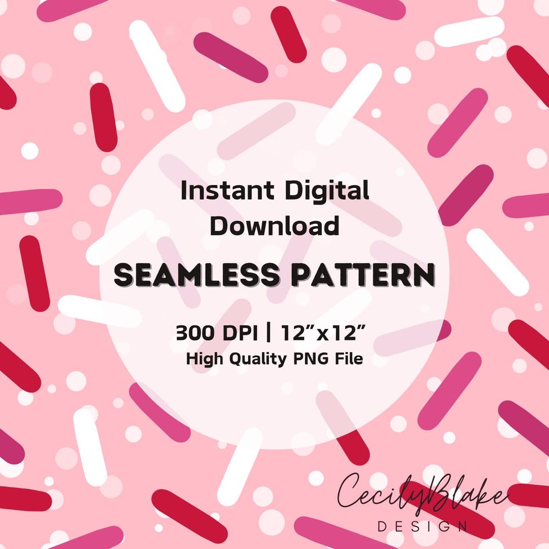 Pink and Red Sprinkles Valentine’s Day Digital Download Hand-drawn 10 ...