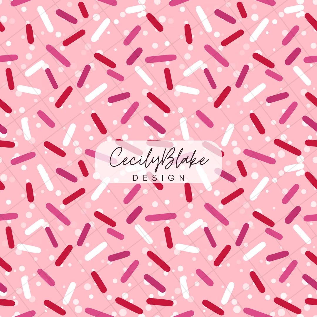 Pink and Red Sprinkles Valentine’s Day Digital Download Hand-drawn 10 ...