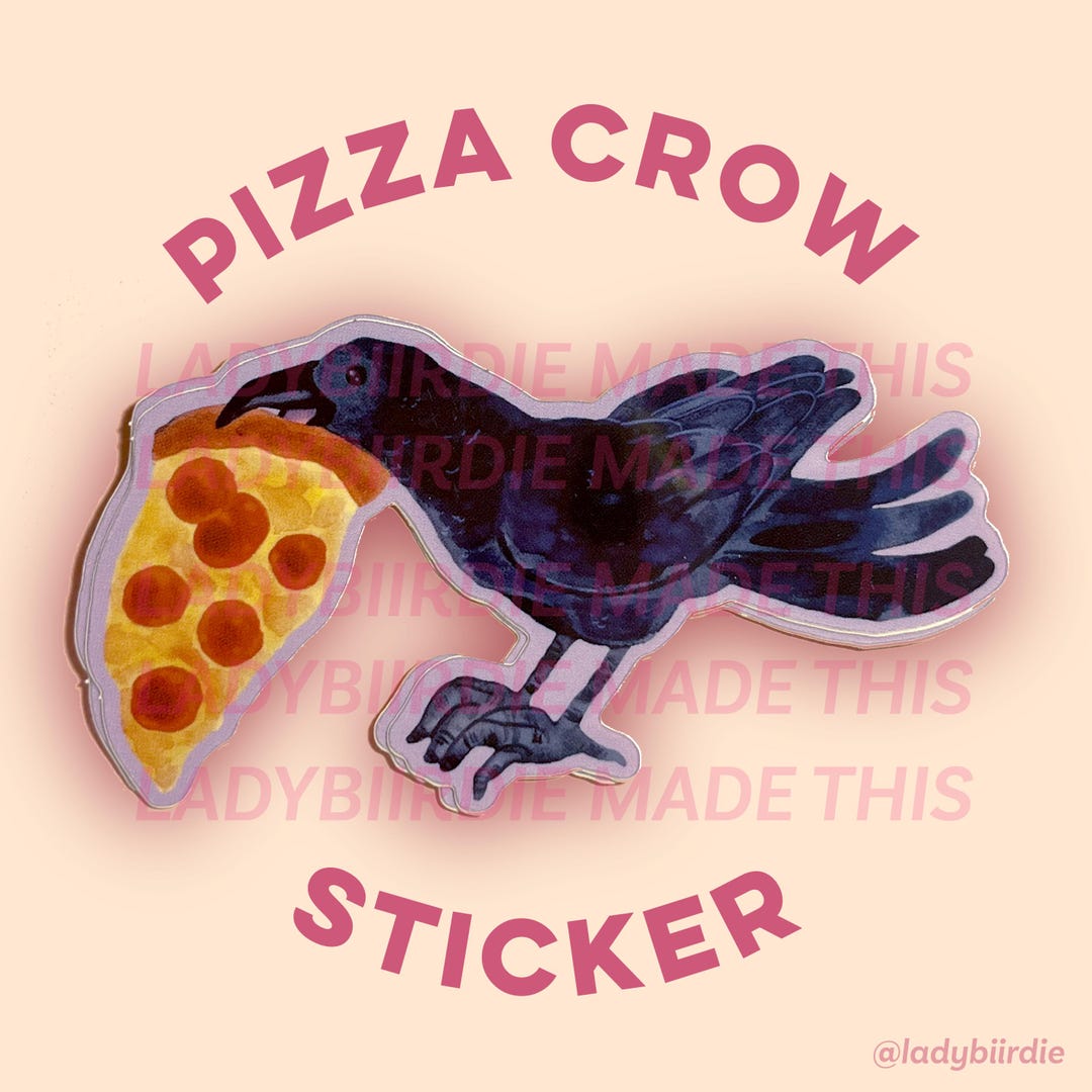 Pizza Crow Sticker - Etsy