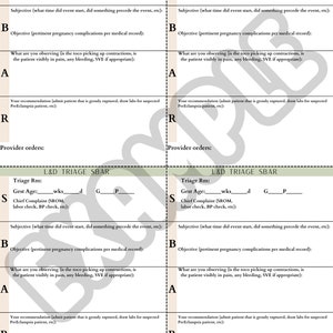 L&D Triage SBAR Report Sheet, SBAR Report to Provider Tool, New Grad ...