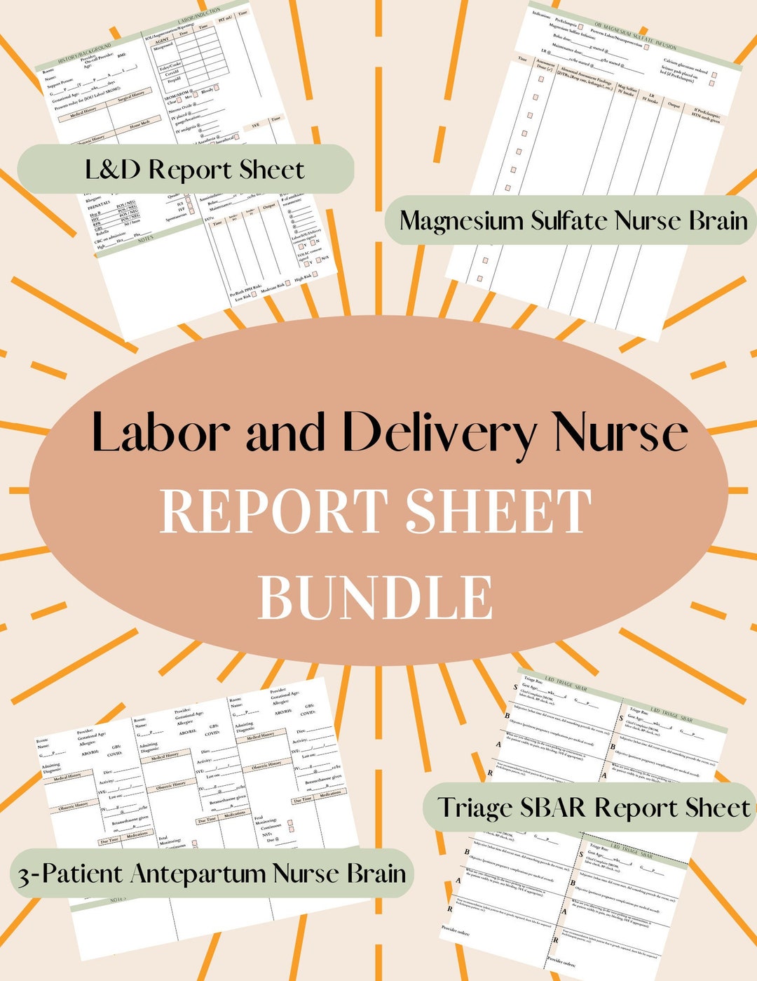 OB Nurse Template, Labor and Delivery Nurse Report Sheet, OB Nurse ...