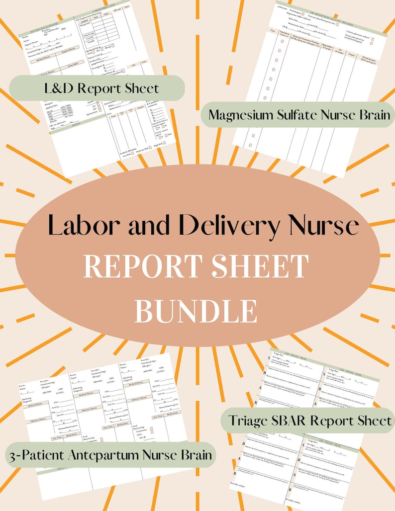 OB Nurse Template, Labor and Delivery Nurse Report Sheet, OB Nurse ...