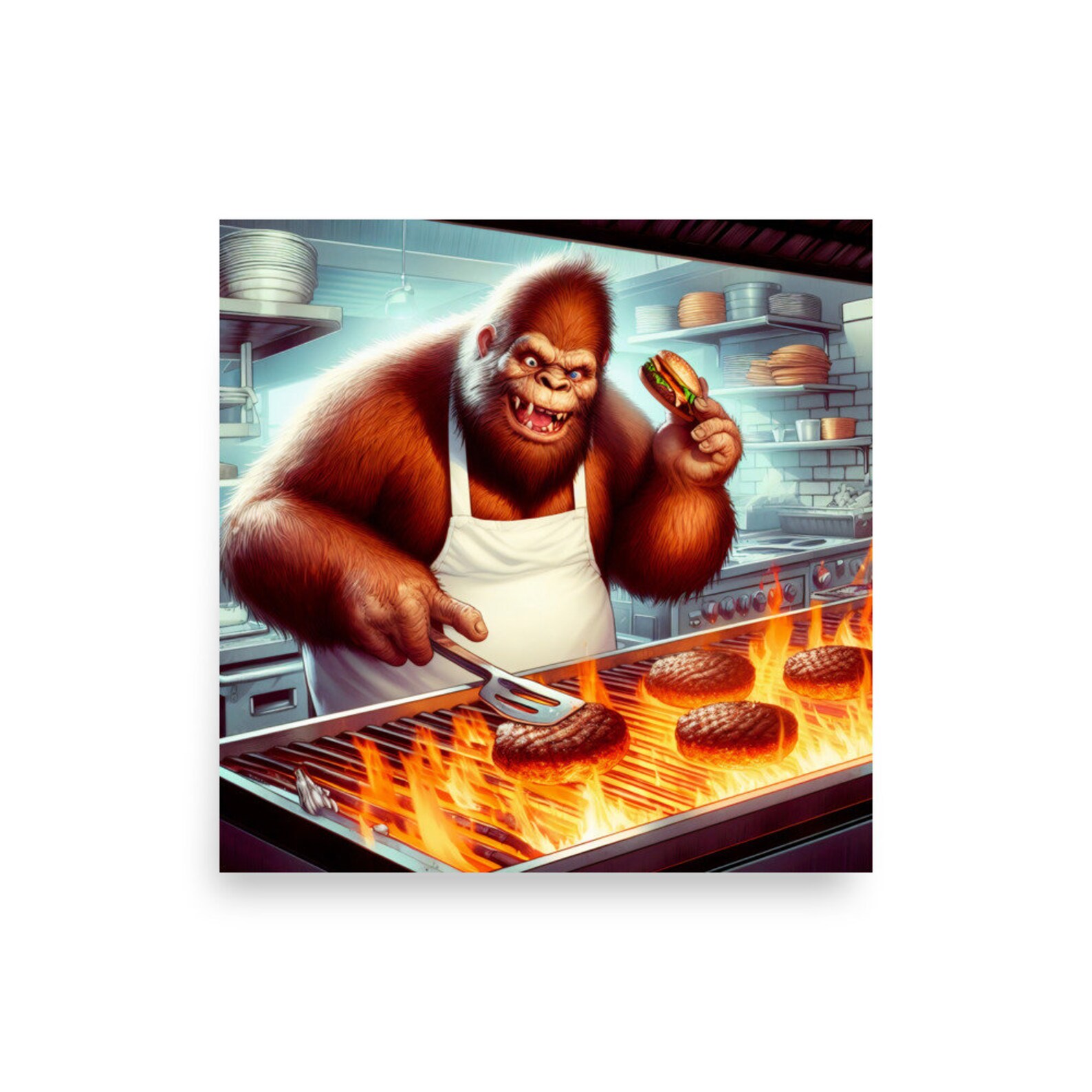 BIGFOOT ART - Short Order Cook (18" X 18") Limited Edition (150 Copies ...