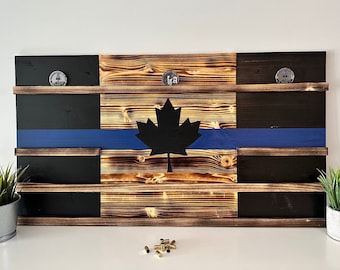 Challenge Coin Display Thin Blue Line Challenge Coin Holder Police Gift ...