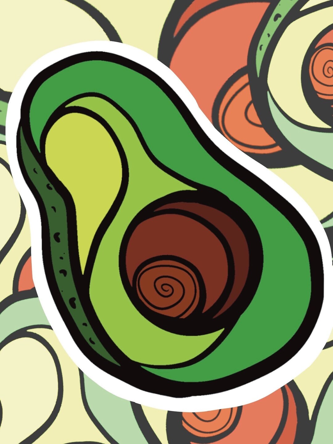 Avocado Sticker Phone Decals Waterproof Vinyl Matte Stickers for Water ...