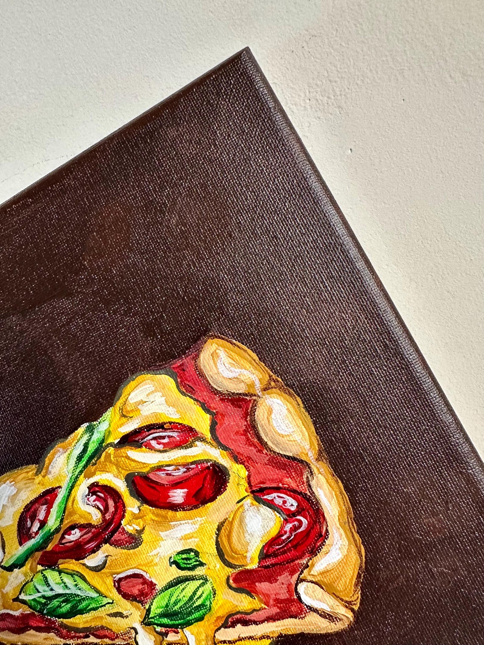 Pizza Illustration Acrylic Painting on Canvas Food Painting Original ...