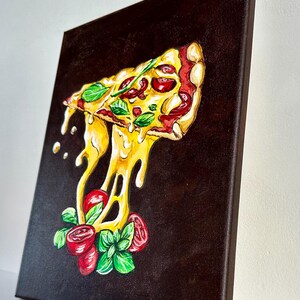 Pizza Illustration Acrylic Painting on Canvas Food Painting Original ...