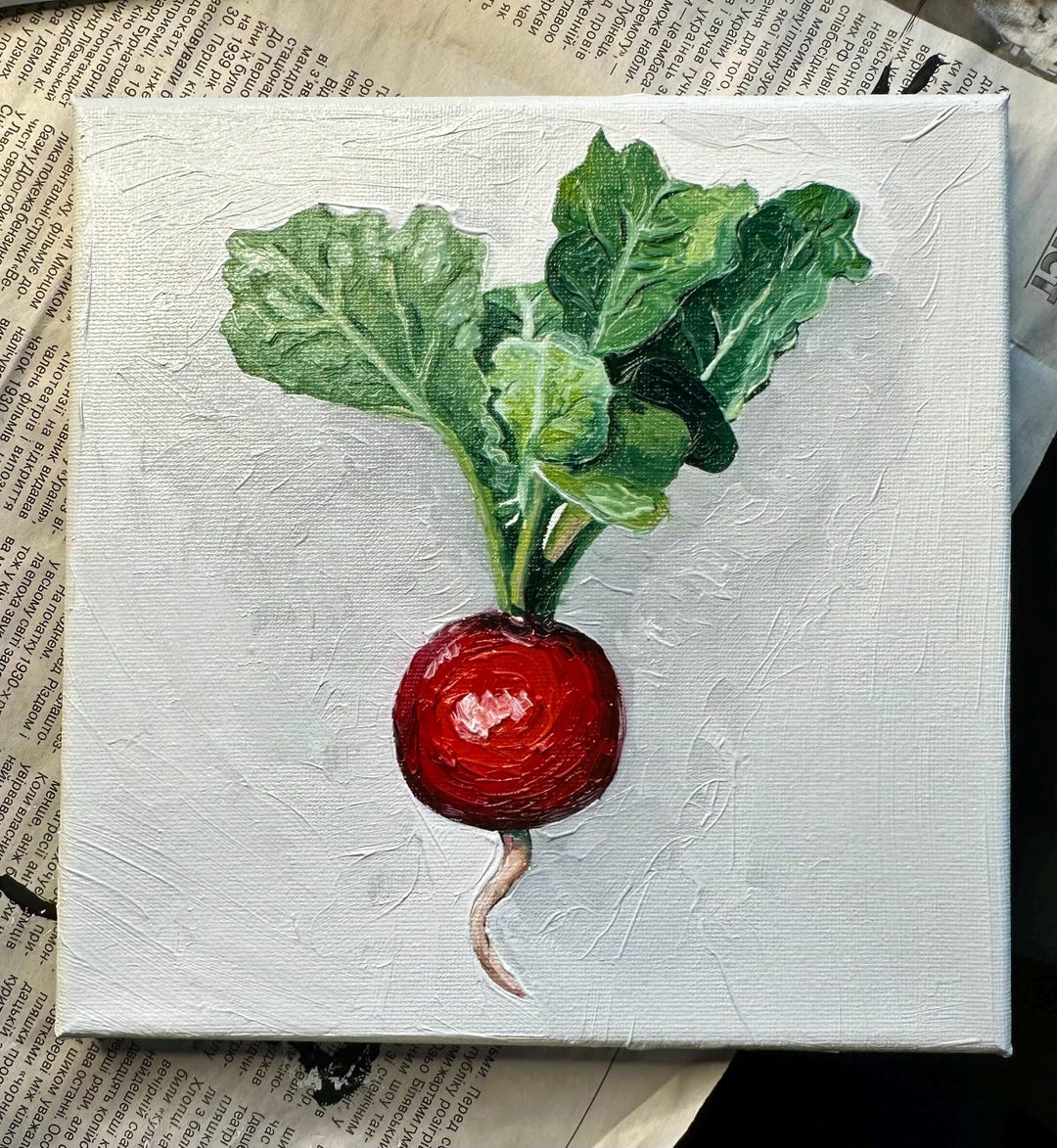 Radish Original Painting on Canvas Food Canvas Fine Art Vegetables ...