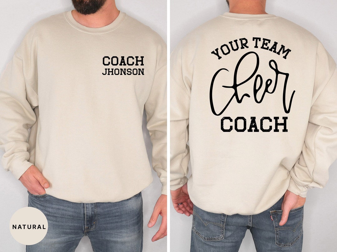 Personalized Cheer Coach Sweatshirt, Custom Cheerleader T Shirt, Mascot ...