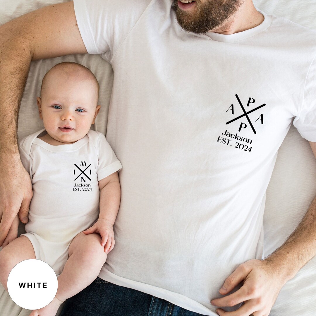 Personalized Dad T Shirt and Baby Bodysuit Set, Father's Day Gift ...