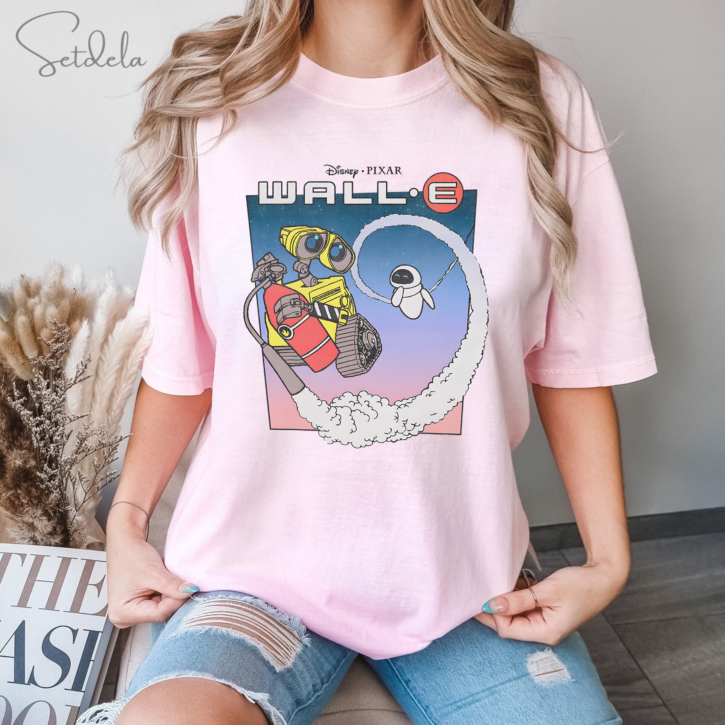 Vintage Disney Pixar Wall-e Fly Eve Distressed Comfort Colors Shirt ...