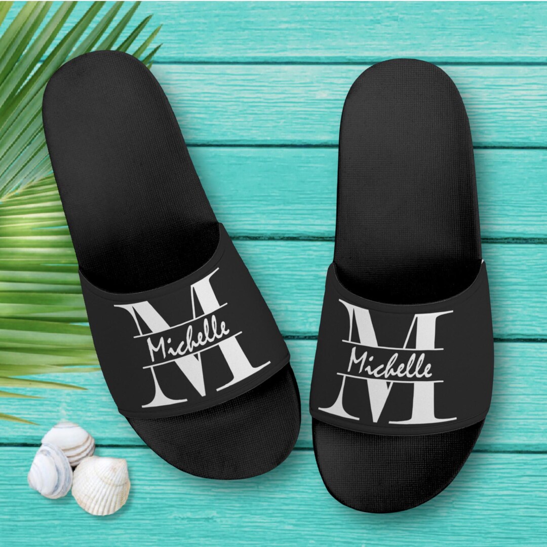 Personalized Women's Slide Sandals: Custom EVA Bathroom Slippers - Etsy