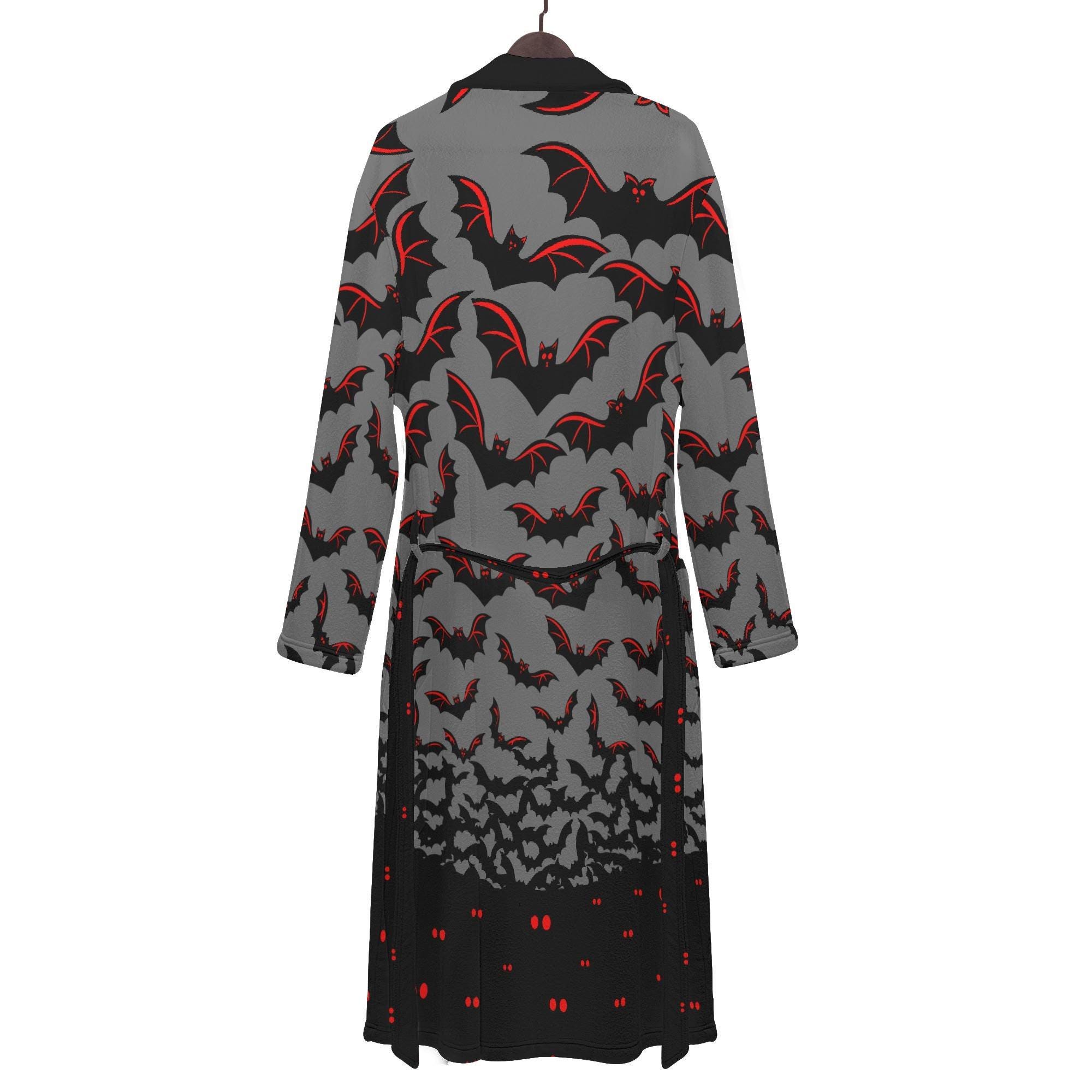 Vampire Bats Men Long Gown | Gothic Red-eyed Robes, Vampire Lounging ...