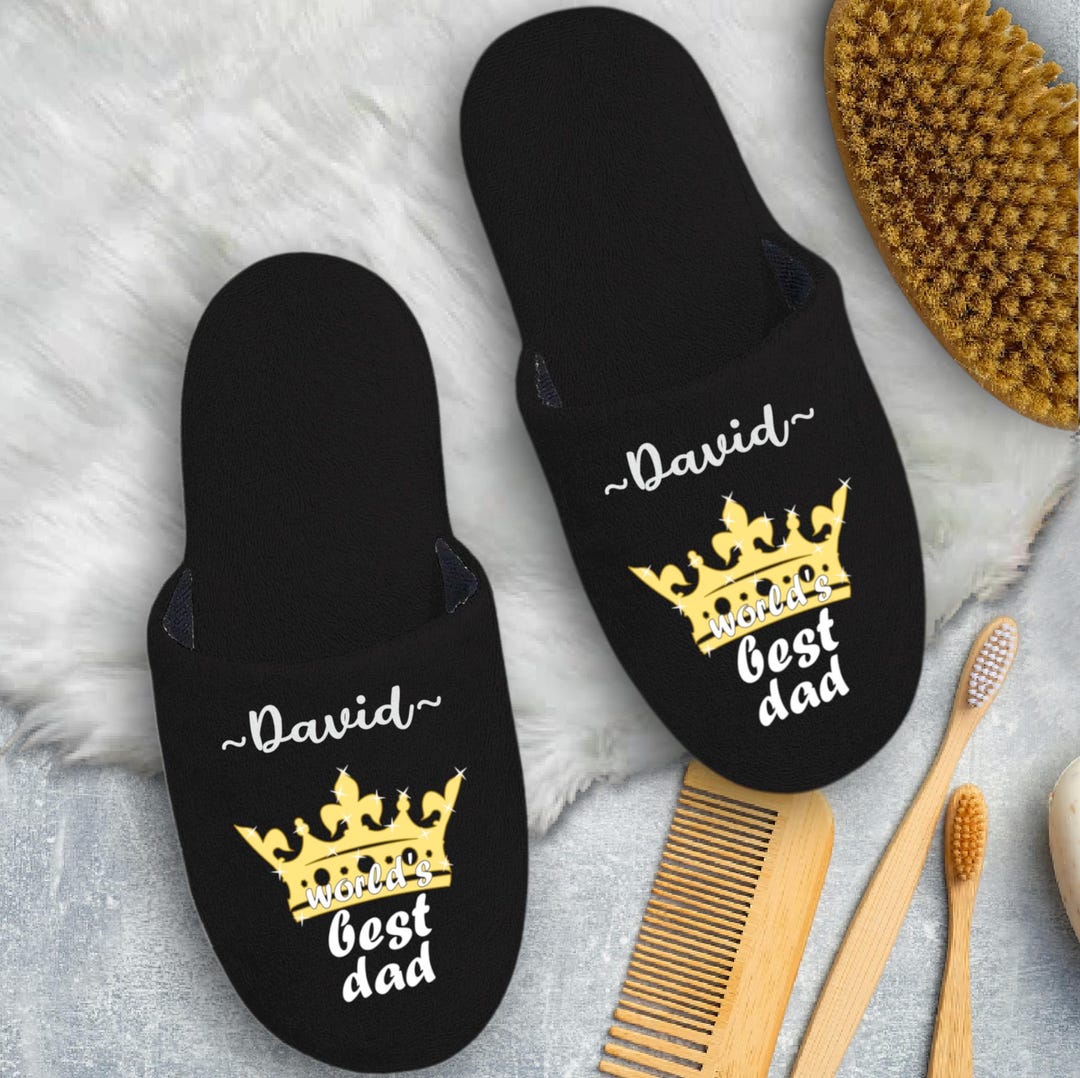 Personalized World Best Indoor Slippers | Custom Text Slippers, Father ...