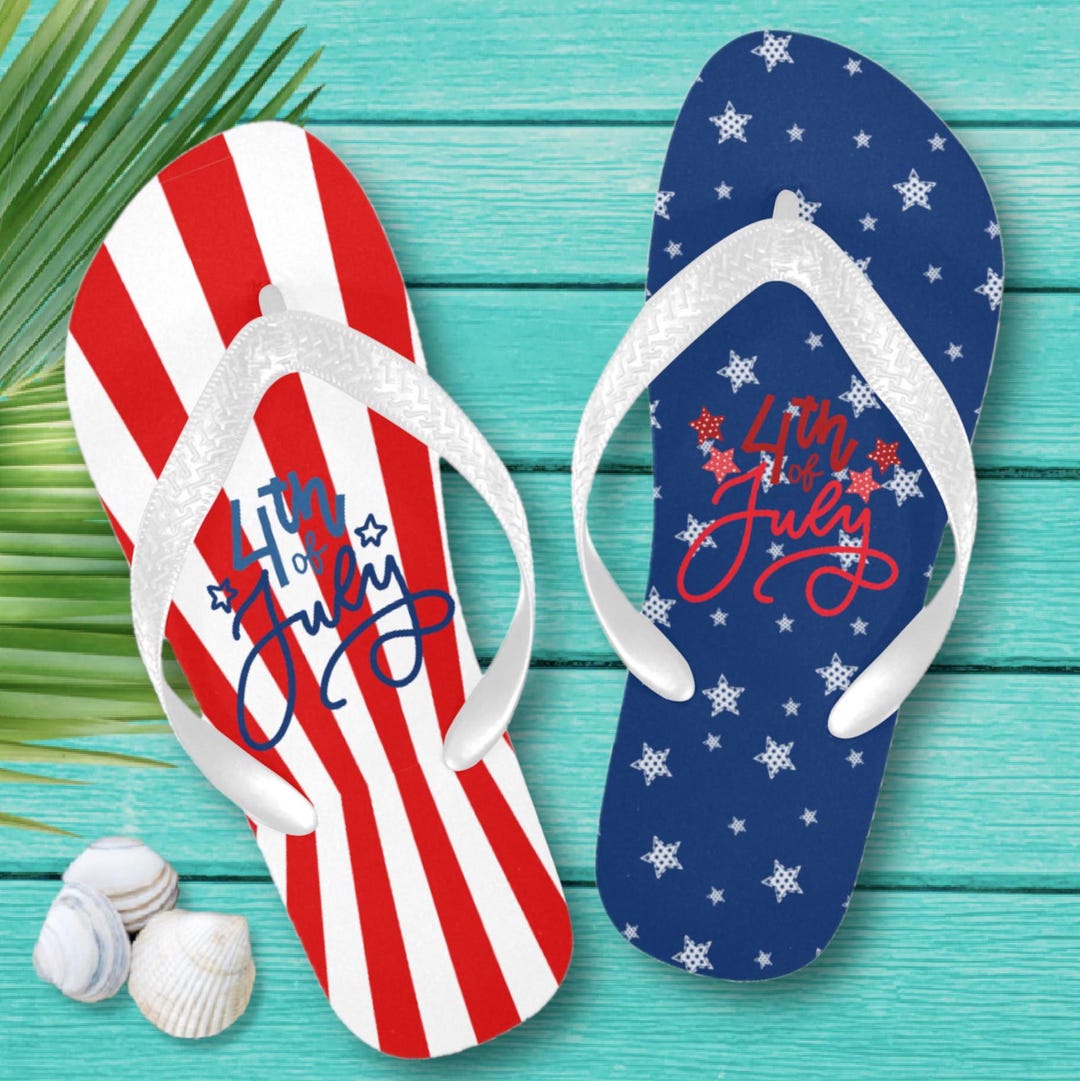 Unisex Patriotic Eva Flip Flops | 4th of July Slippers, Stars and ...