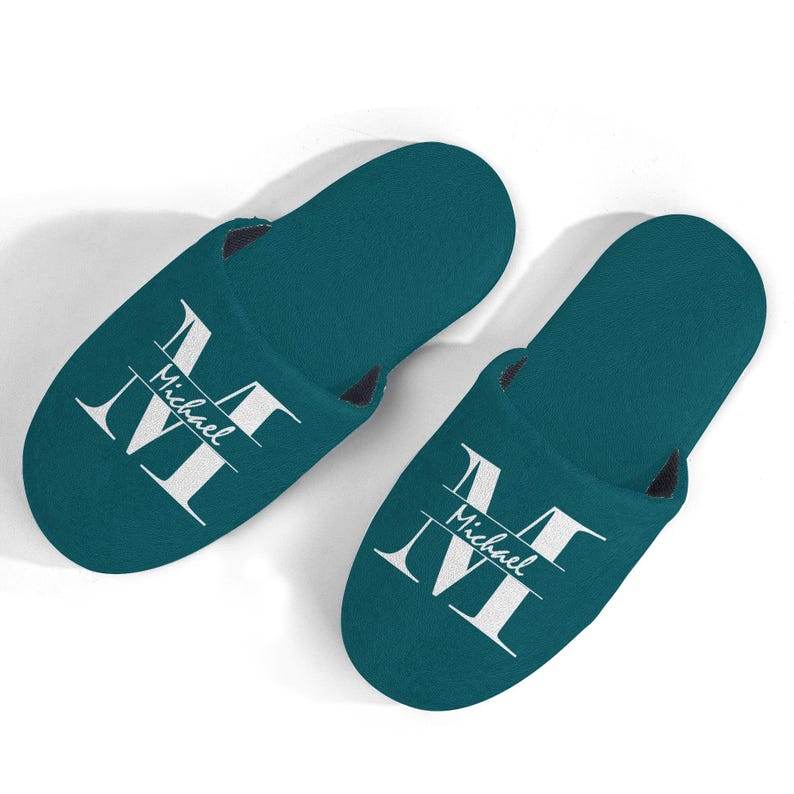 Personalized Gift Indoor Men Slippers | Custom Name Father's Day House ...