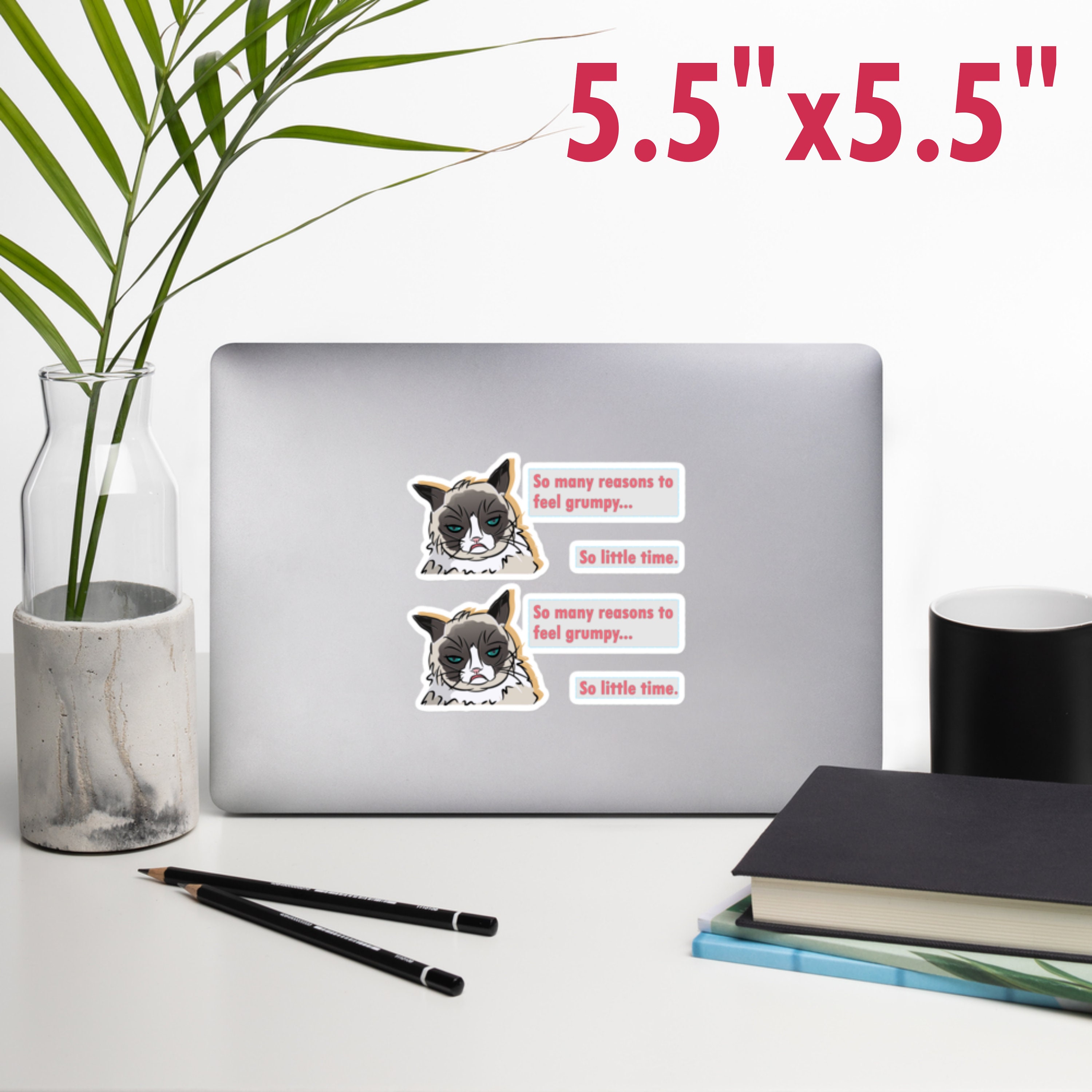 Grumpy Cat Meme Vinyl Stickers Kiss-cut Cat Stickers Funny - Etsy Australia