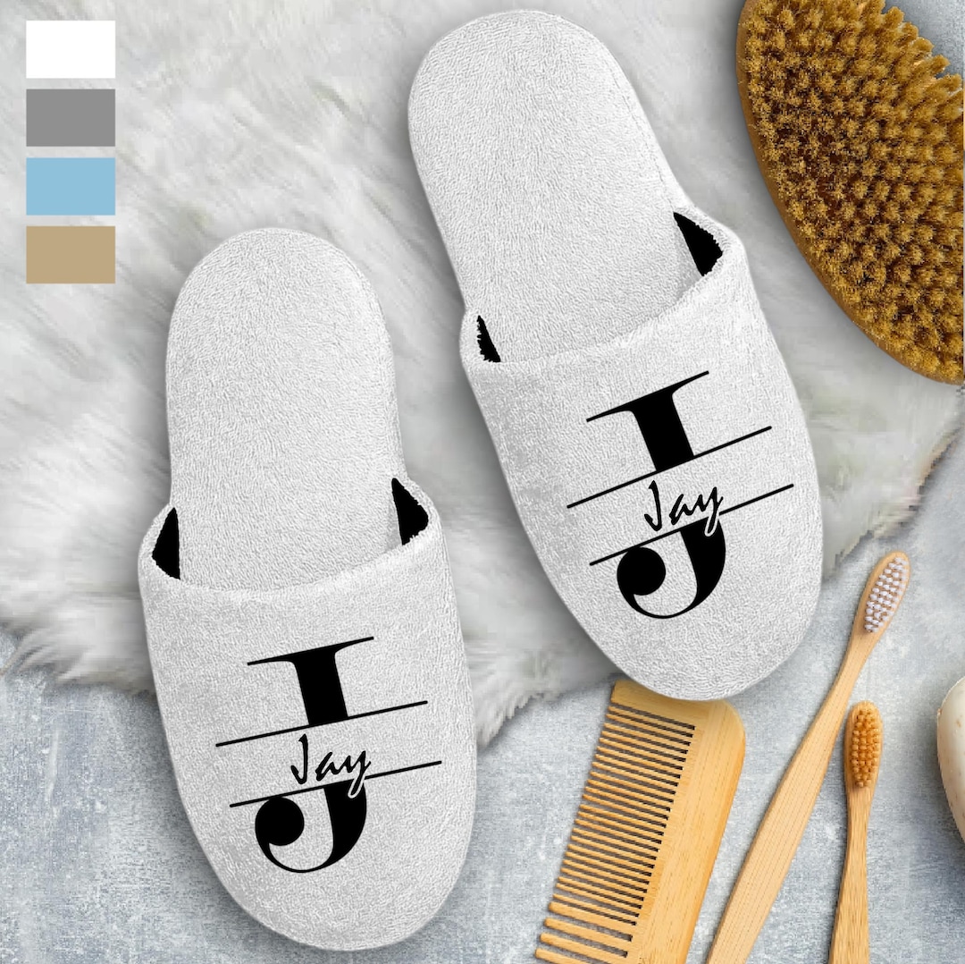 Personalized Men Indoor Slippers | Custom Name House Sandals, Father's ...