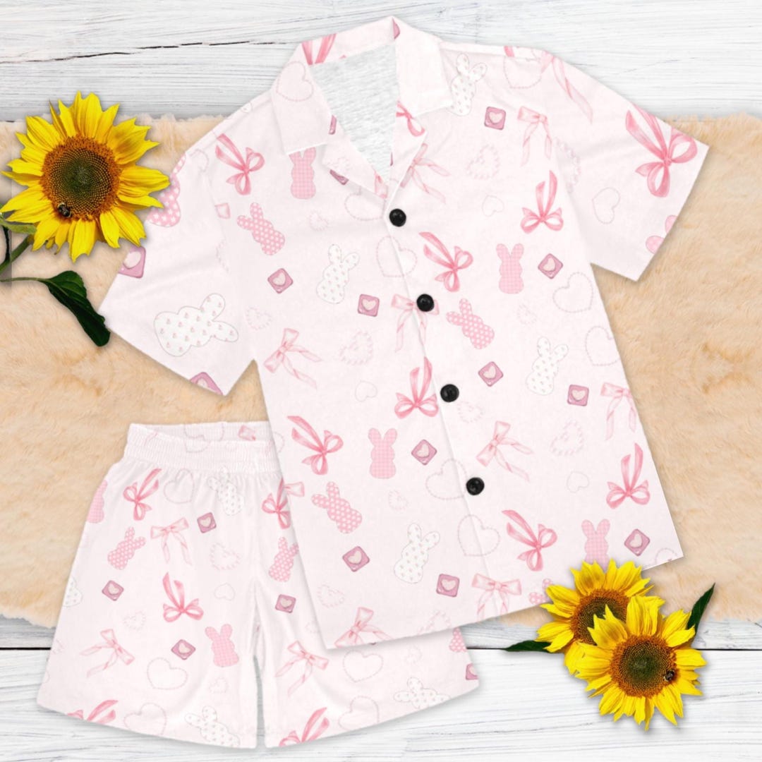 Coquette Bow Kids Pajama Set | Short Toddlers Loungewear, Sleepover ...