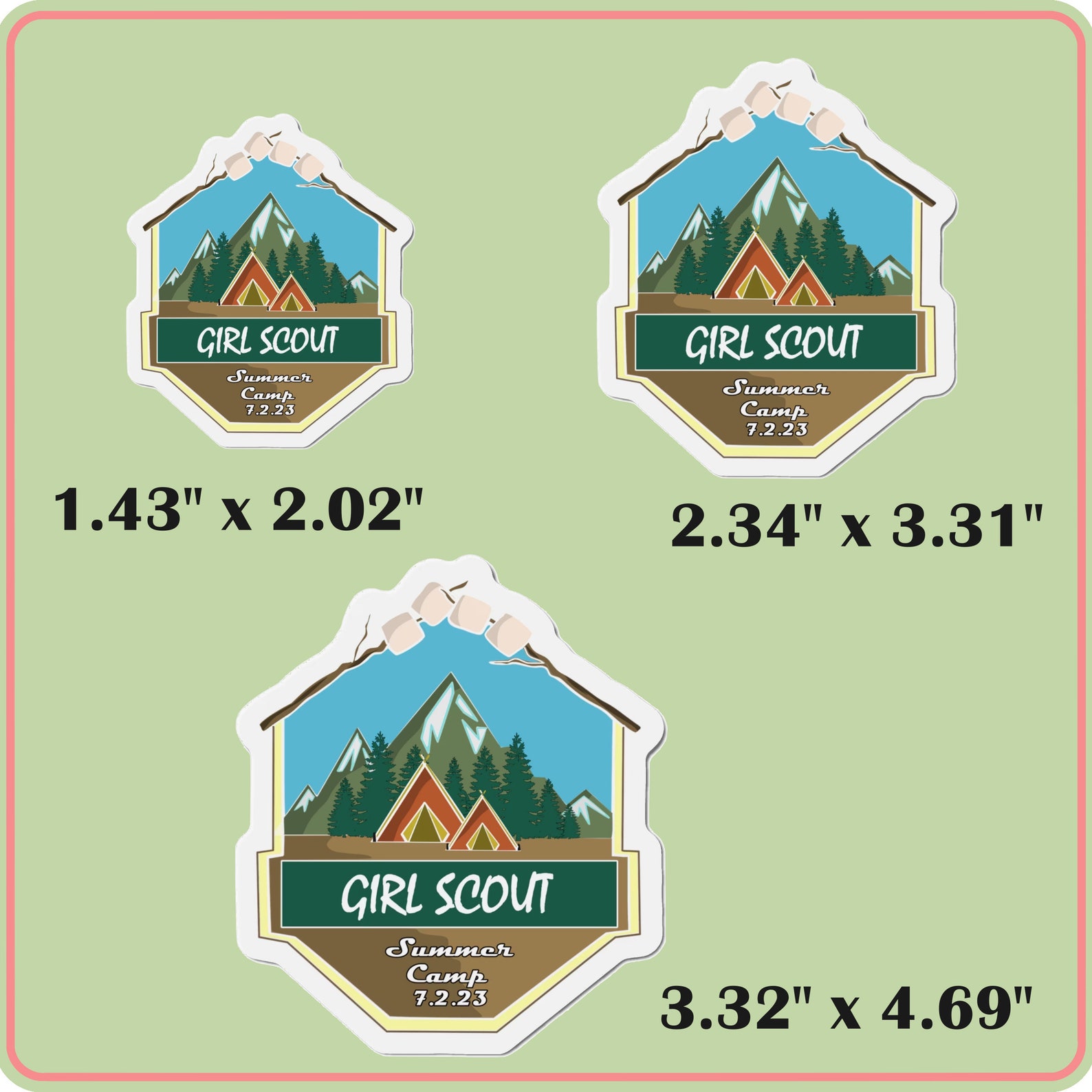 Personalized Camping Theme Die-cut Magnets Customized Summer Camp ...