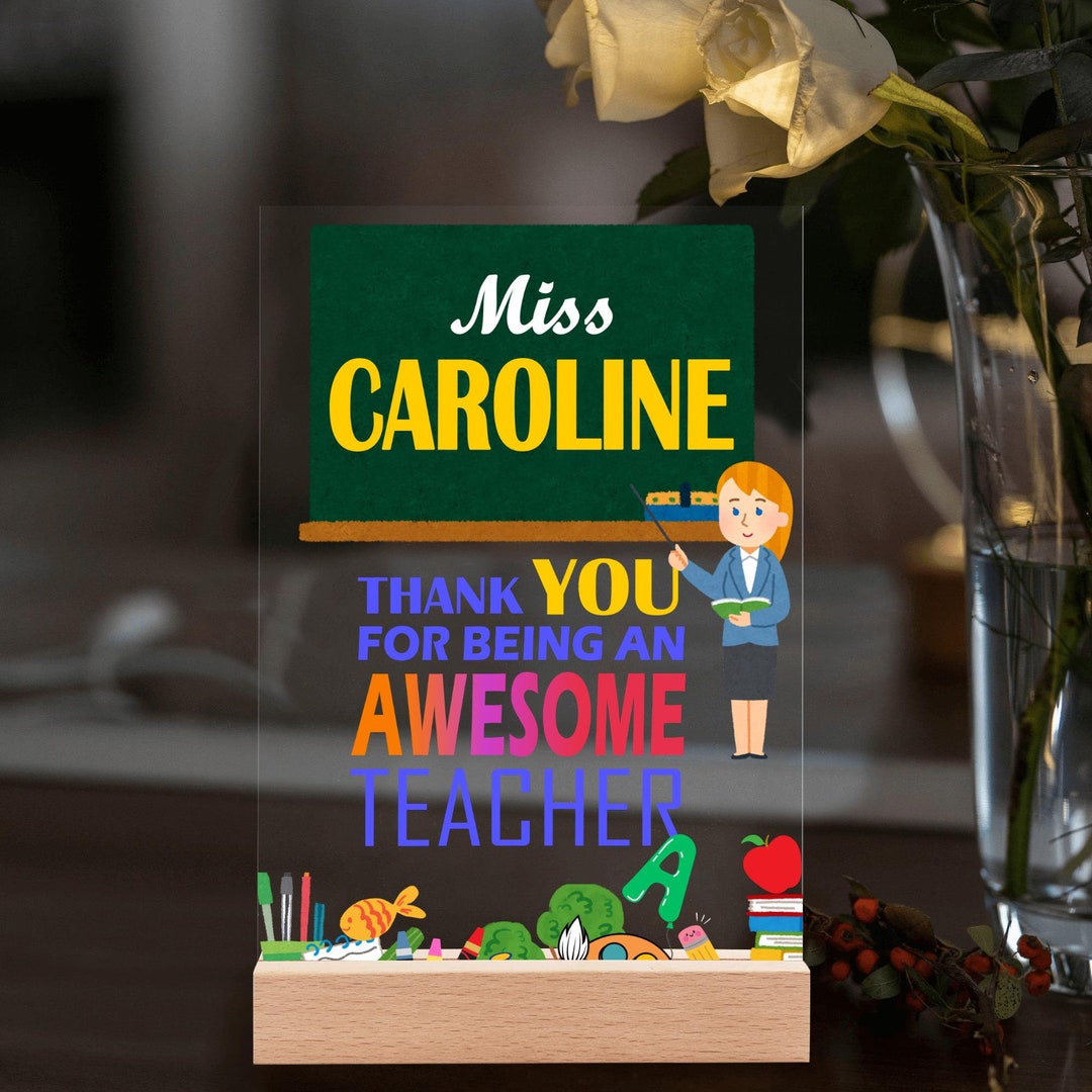 Personalized Teacher Acrylic Signs | Custom Name Desk Decor, Name ...