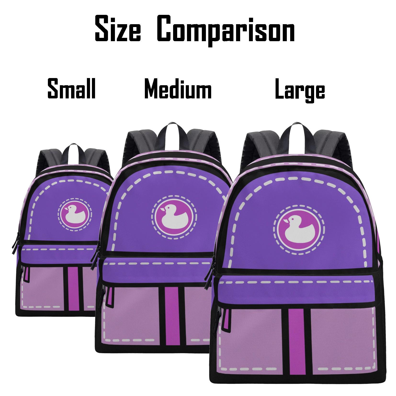 Custom 2D Cartoon Design Canvas Backpack Personalized Purple Bag, Kids ...
