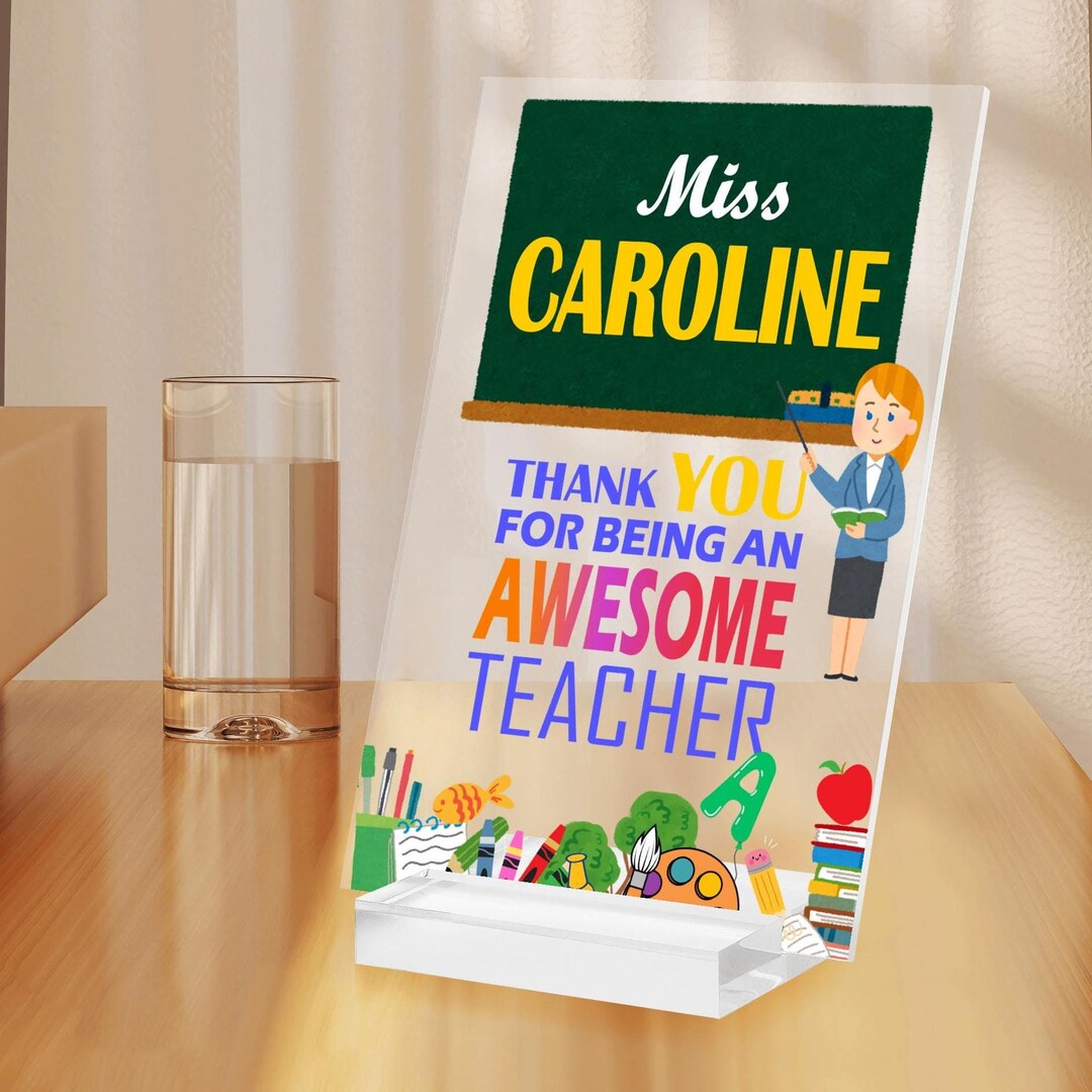 Personalized Teacher Acrylic Signs | Custom Name Desk Decor, Name ...