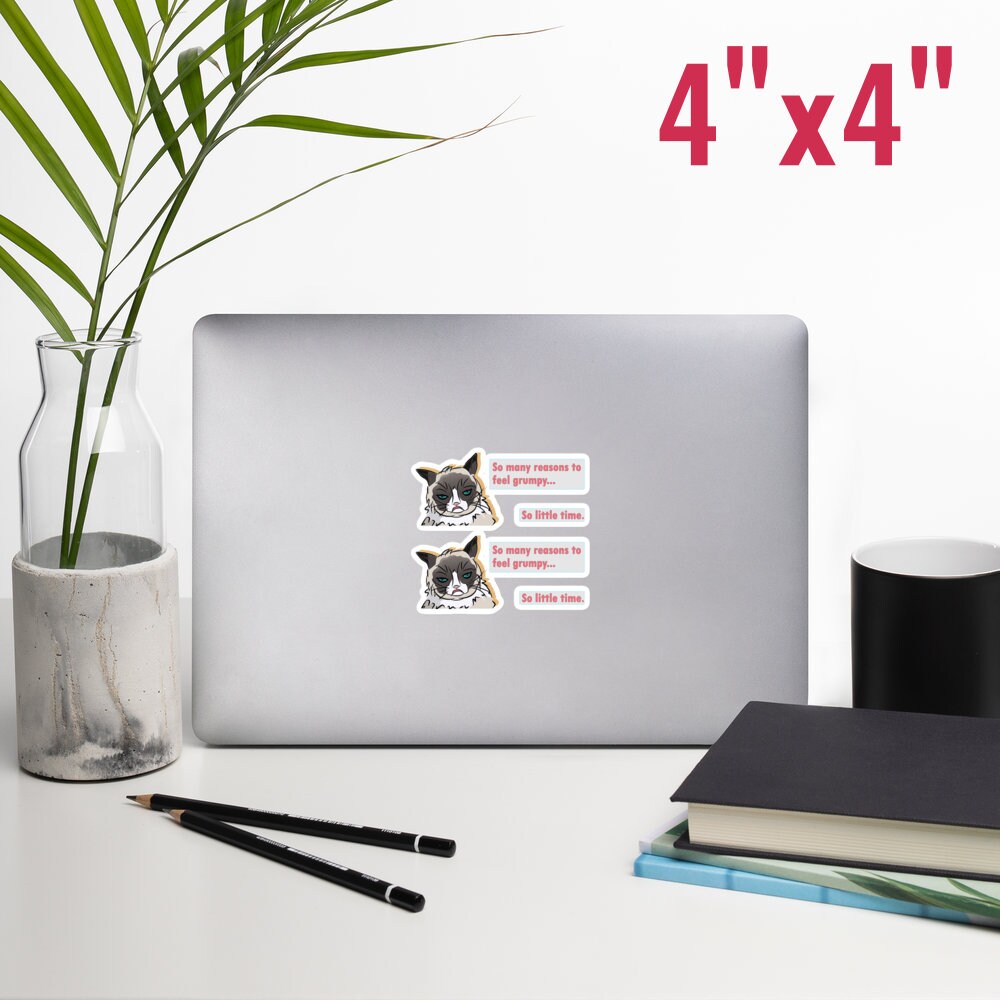 Grumpy Cat Meme Vinyl Stickers Kiss-cut Cat Stickers Funny - Etsy Australia