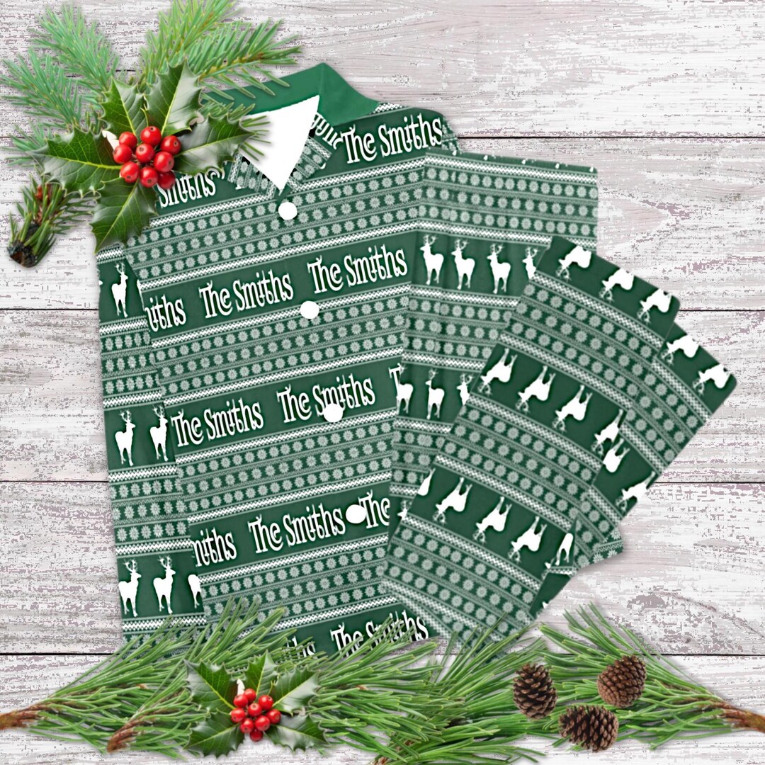 Personalized Deer Stag Pajama Set | Classic Traditional Christmas ...