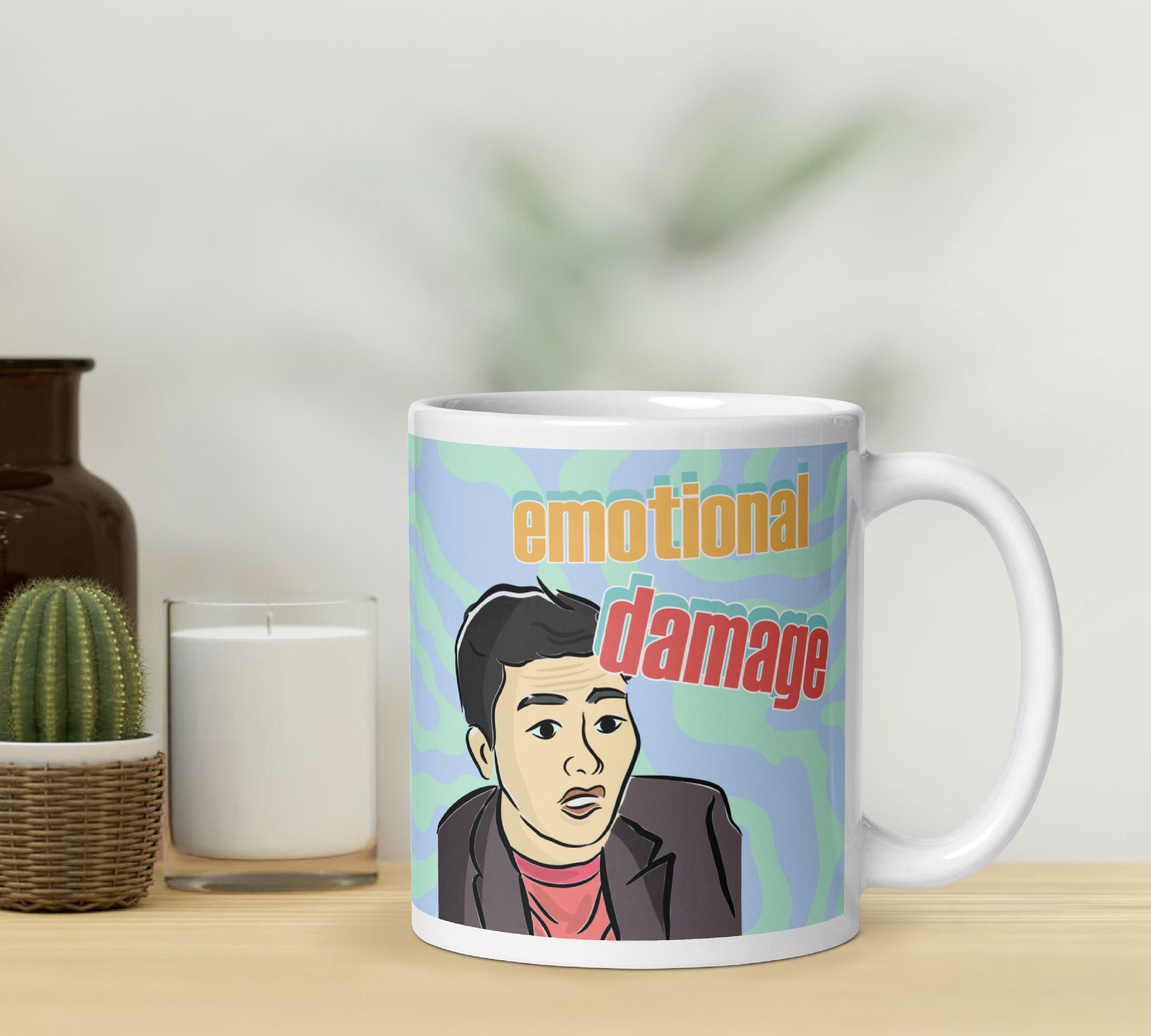 Emotional Damage Meme White/graphic Mug Funny Meme Mug, Humorous Mug ...