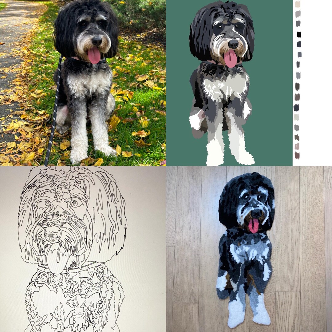 CUSTOM DOG RUG - Personalized Cartoon Pet Rug, Animals, Dog, Cat ...