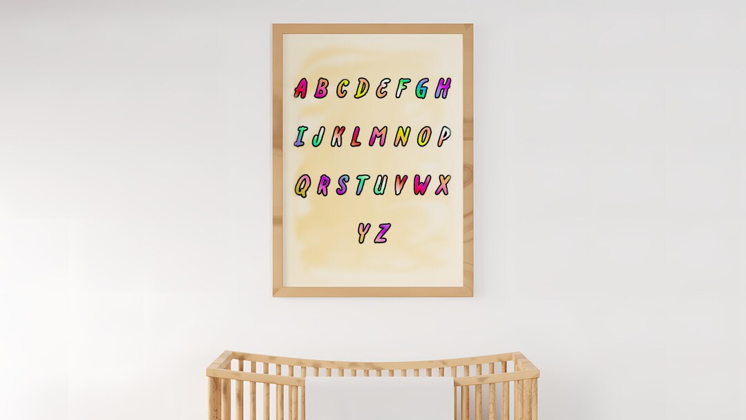 Alphabet Nursery Room Painting | Custom Text | Nursery Alphabet Prints ...