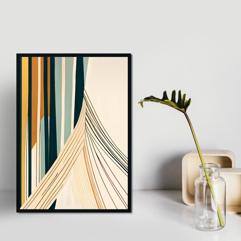 Abstract Line Art Print, Boho Terracotta Wall Decor (digital Download ...