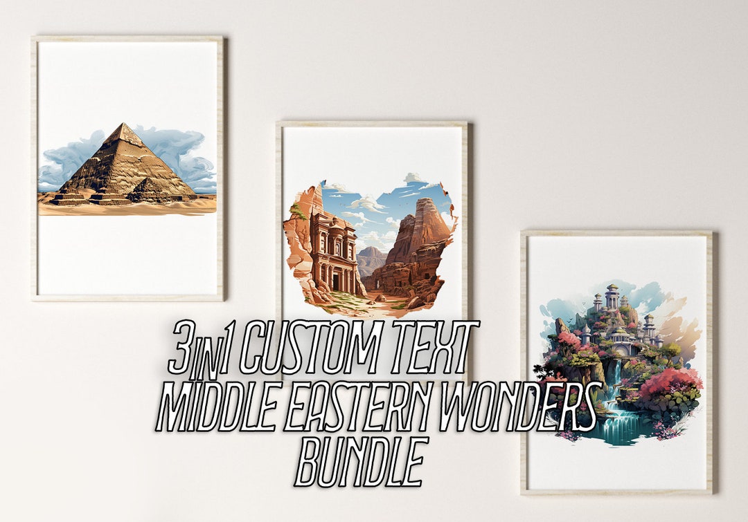 3in1 Painting Bundle | Great Pyramid of Giza, Petra, and Hanging ...