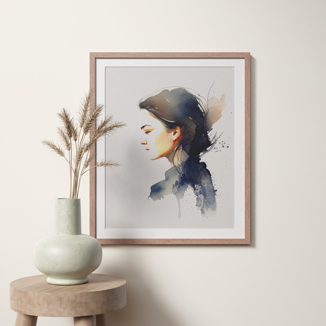 Water Color Girl Art, Girl Print Art, Pastel Room Decor, Modern Art ...