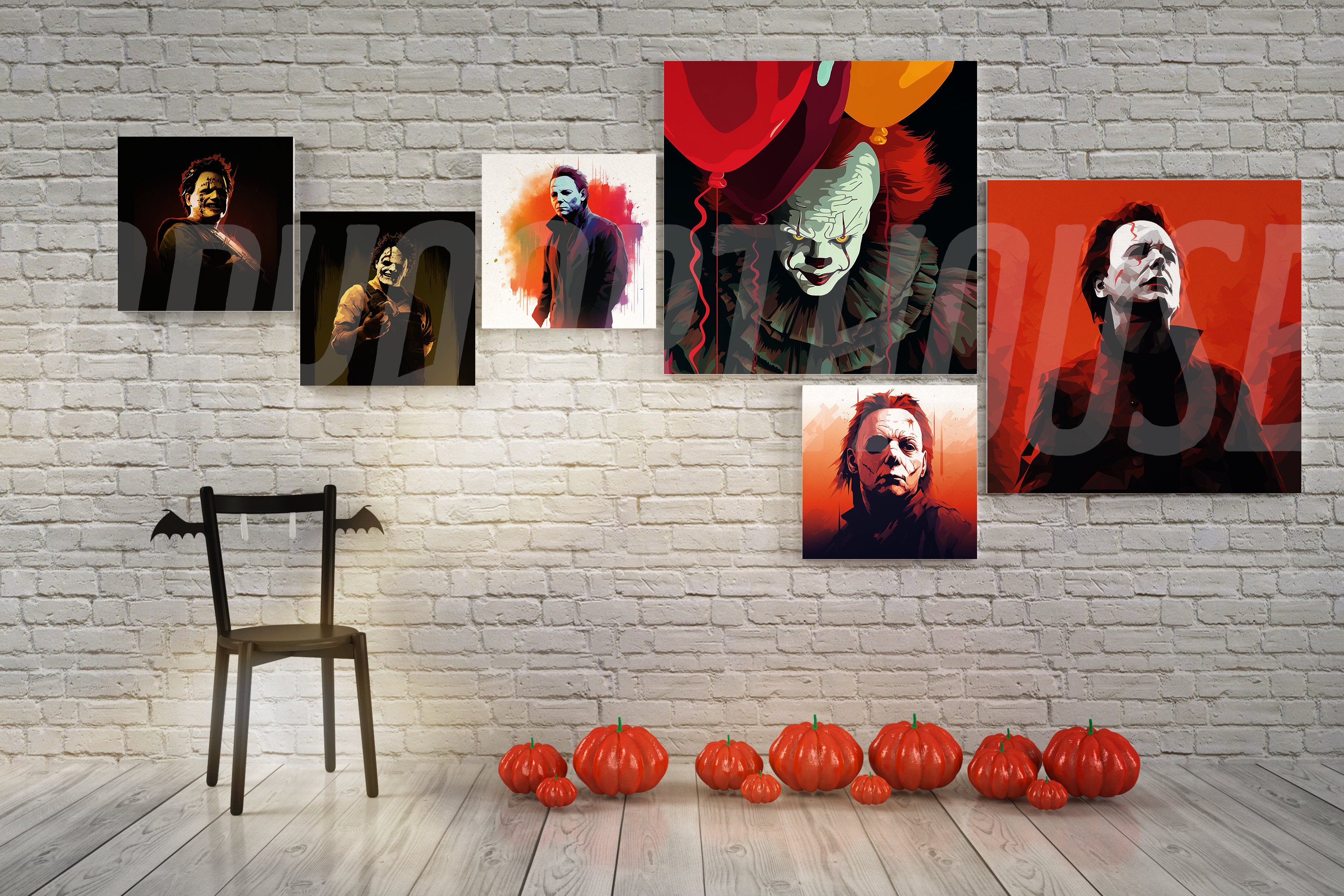 8in1 Horror Movie Character Paintings MEGA Bundle | Halloween | Scary ...