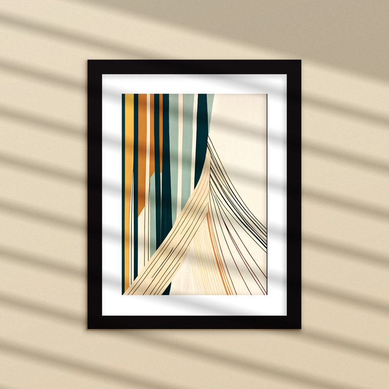 Abstract Line Art Print, Boho Terracotta Wall Decor (digital Download ...