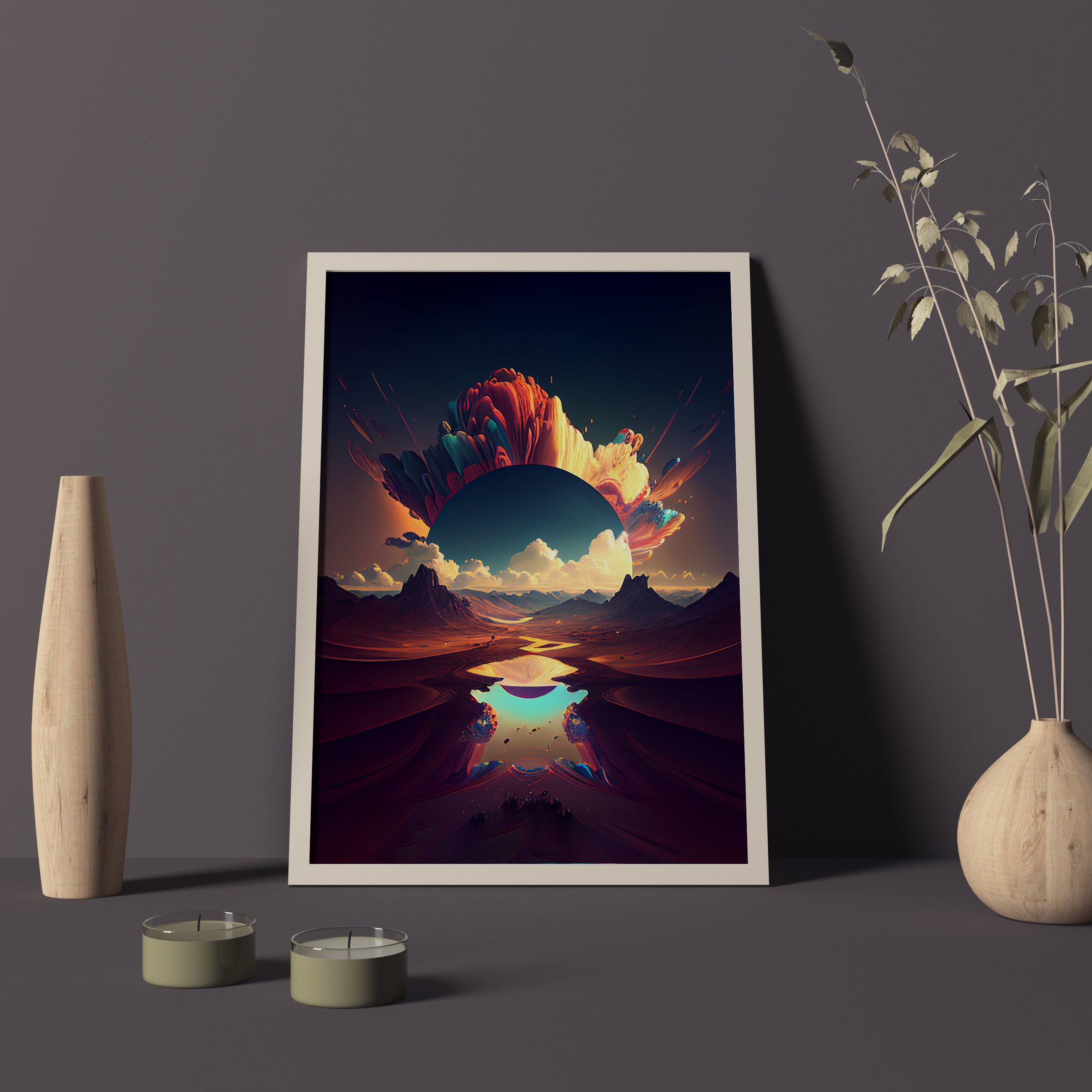 Colorful Explosion Futuristic Print, Wall Art, Futuristic Art ...